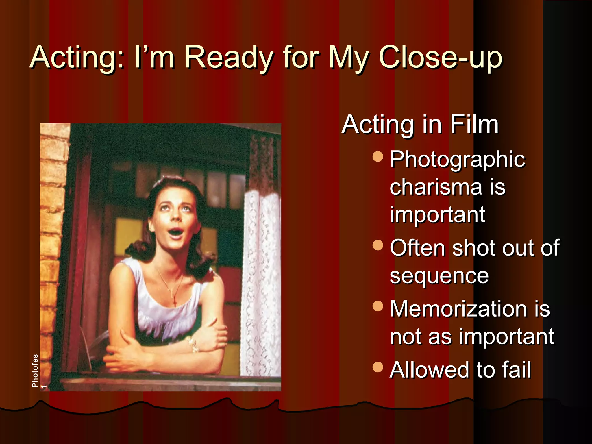 Chapter 2: Stage vs Screen | PPT