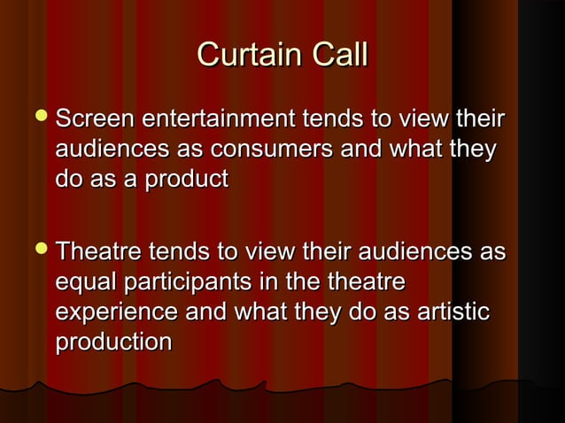 Chapter 2: Stage vs Screen | PPT