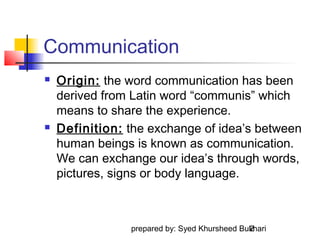 Chapter #2 COMMUNICATION AND PERCEPTION | PPT