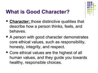 Building Health Skills and Character | PPT