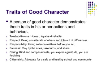Building Health Skills and Character | PPT