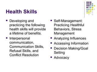 Building Health Skills and Character | PPT