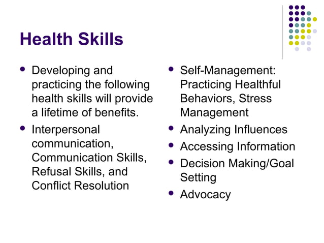 Building Health Skills and Character | PPT