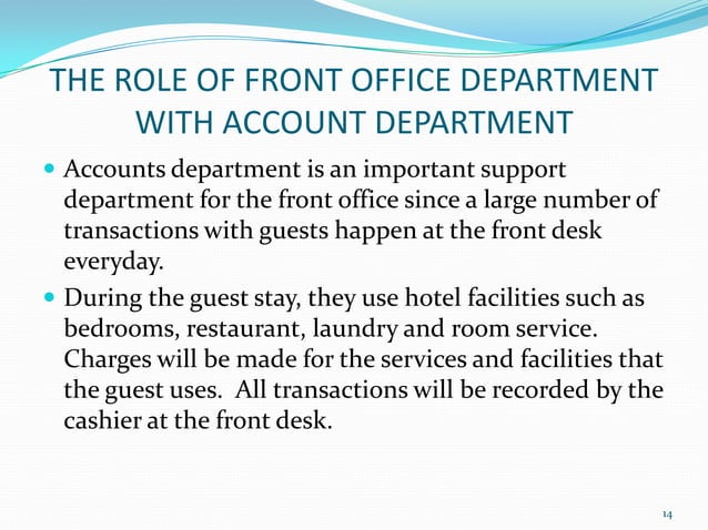Chapter 2 front office practice | PPTX