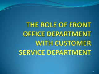 Chapter 2 front office practice | PPTX