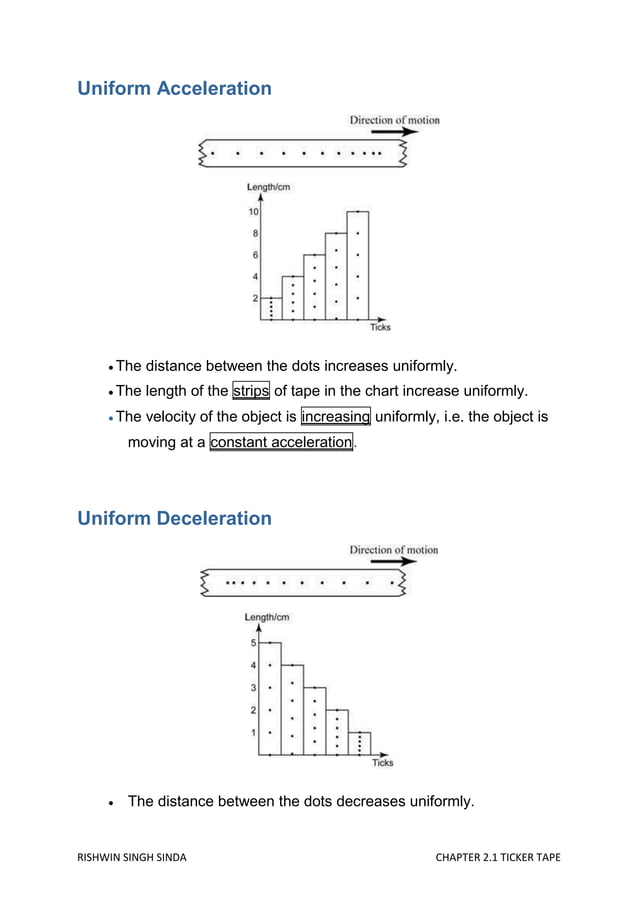 Chapter 2.1 ticker timer notes | DOCX | Physics | Science