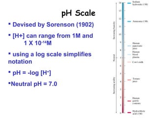 Chapter 2 - Properties of Water/pH/Buffers (slideshare) | PPT