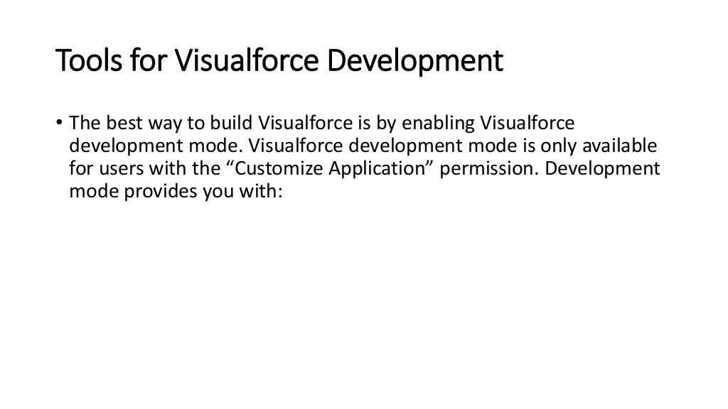 Tools for Visualforce Development