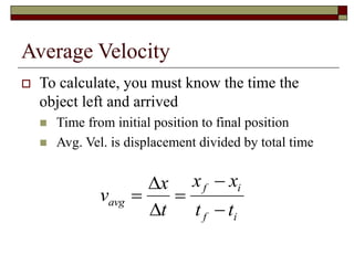 Physics - Chapter 2 - One Dimensional Motion | PPT