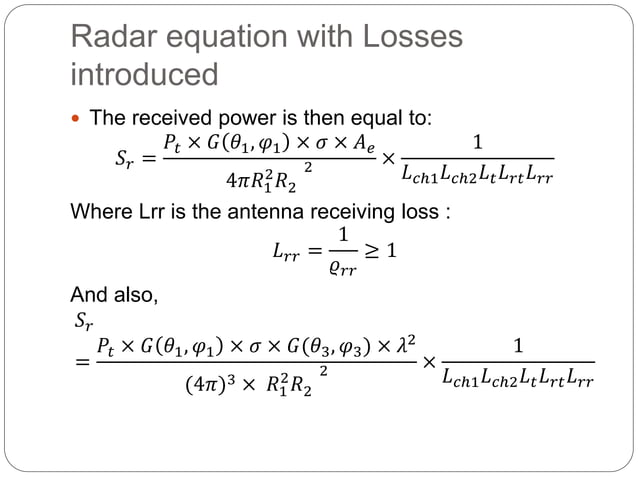 Chapter 2-radar equation | PPT