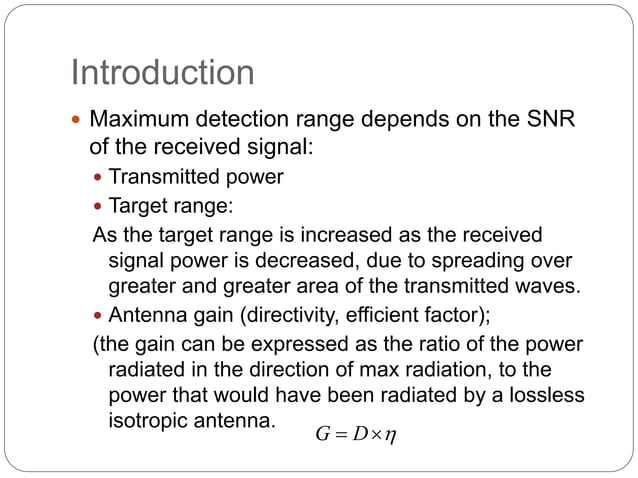 Chapter 2-radar equation | PPSX | Physics | Science