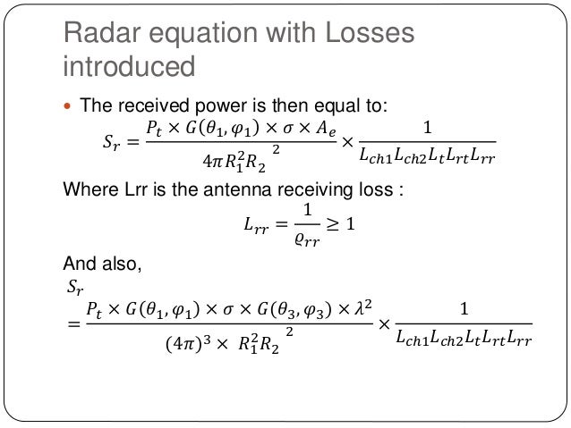 Chapter 2-radar equation