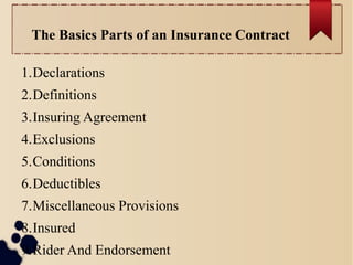 Chapter 2:Insurance Contract | PPT
