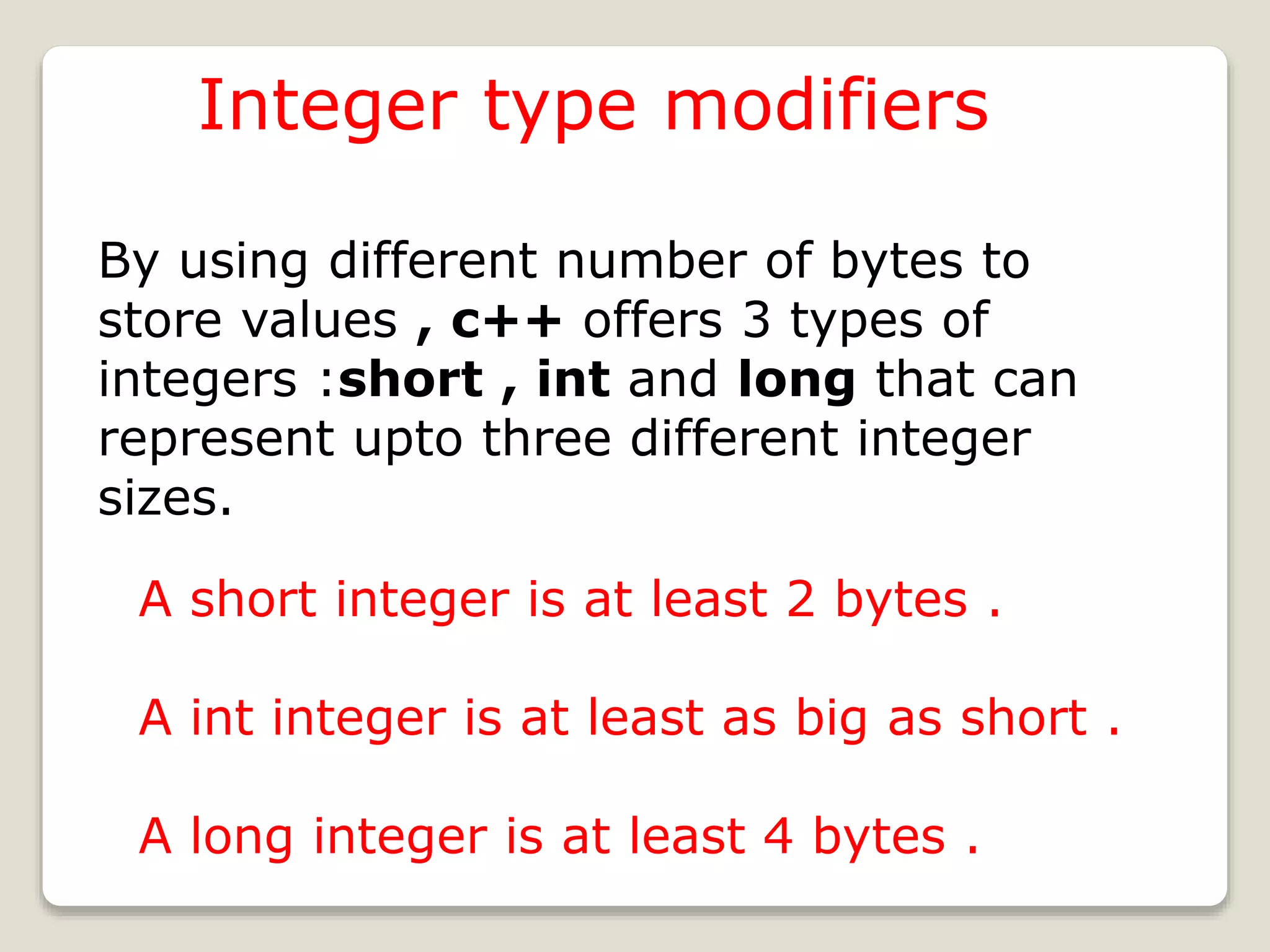 Chapter 2datatypes And Operators Pptx Programming Languages Computing