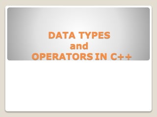 Chapter 2.datatypes and operators | PPT