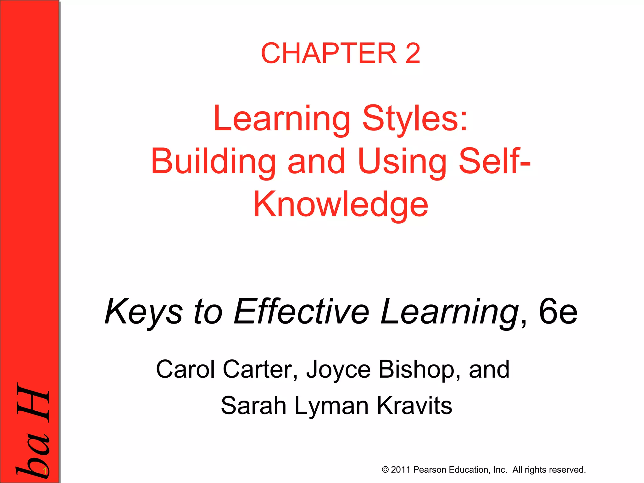 Learning styles: Building and using self-knowledge | PPT