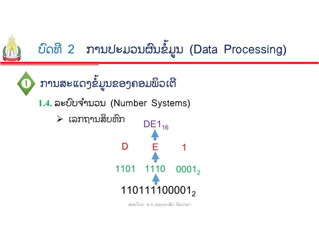 Chapter 2 ລະບົບຄອມພິວເຕີ (Computer System) | PDF