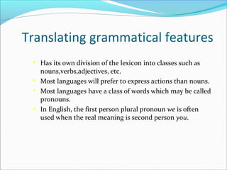 TRANSED Chapter 2 Kinds of Translation | PPT