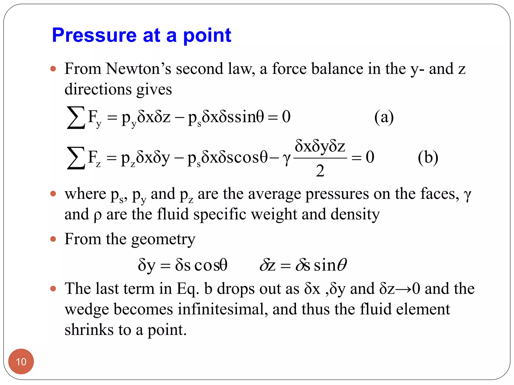 Fluid Mechanics Chapter 2. Fluid Statics | PDF