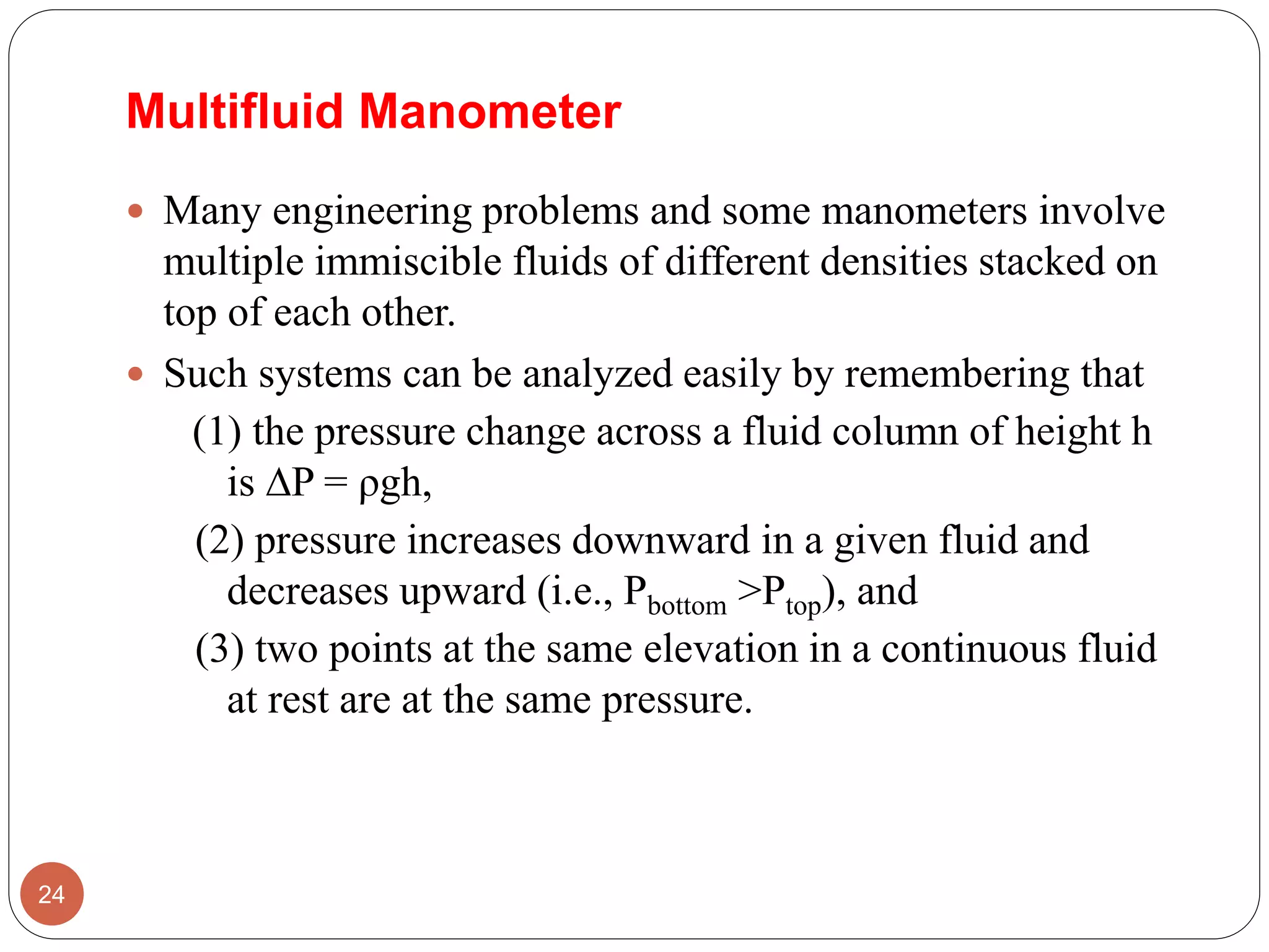 Fluid Mechanics Chapter 2. Fluid Statics | PDF