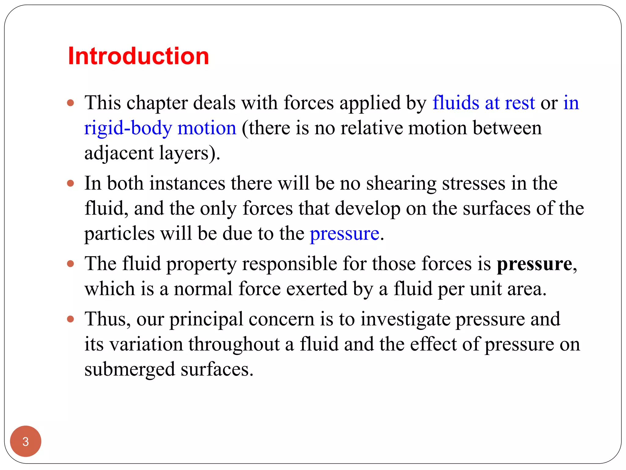 Fluid Mechanics Chapter 2. Fluid Statics | PDF