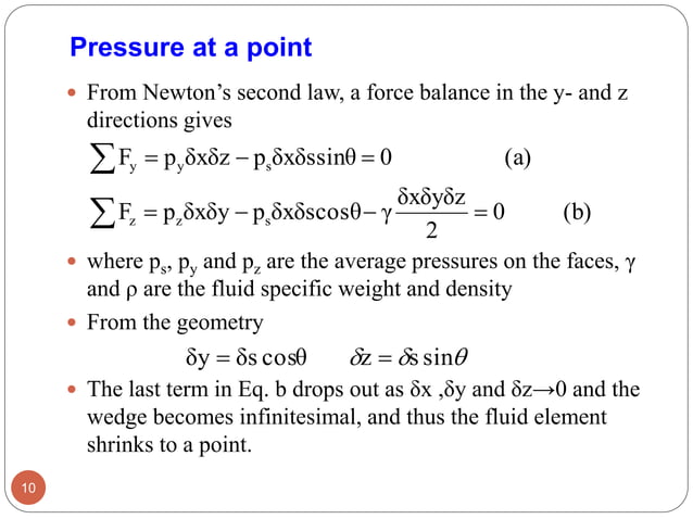 Fluid Mechanics Chapter 2. Fluid Statics | PDF