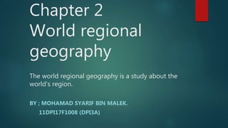Chapter 2 Regional Economic | PPTX | Geography | Science