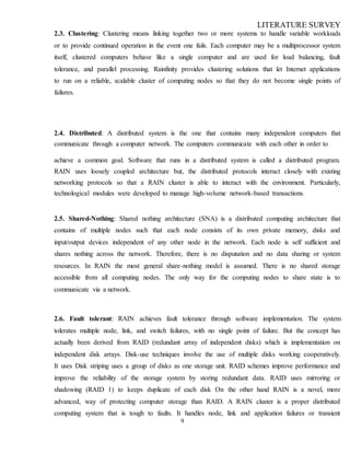 Liturature servey of rain technlogy by narayan dudhe | PDF