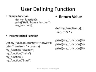 PYTHON -Chapter 2 - Functions, Exception, Modules and Files -MAULIK BORSANIYA | PPTX