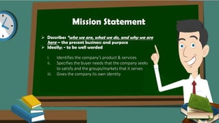 Charting A Company 's Direction - Vision, Mission, Objectives and ...