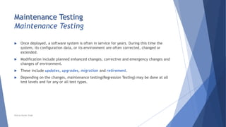 Chapter 2 - Testing Throughout the Development LifeCycle | PPTX