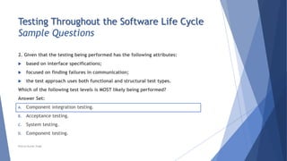 Chapter 2 - Testing Throughout the Development LifeCycle | PPTX