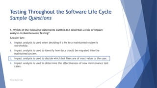 Chapter 2 - Testing Throughout the Development LifeCycle | PPTX