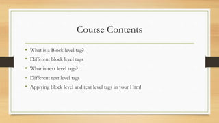 Html Course Chapter 2 | PPTX