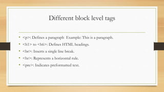 Html Course Chapter 2 | PPTX