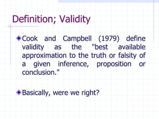 reliability and validity | PPT
