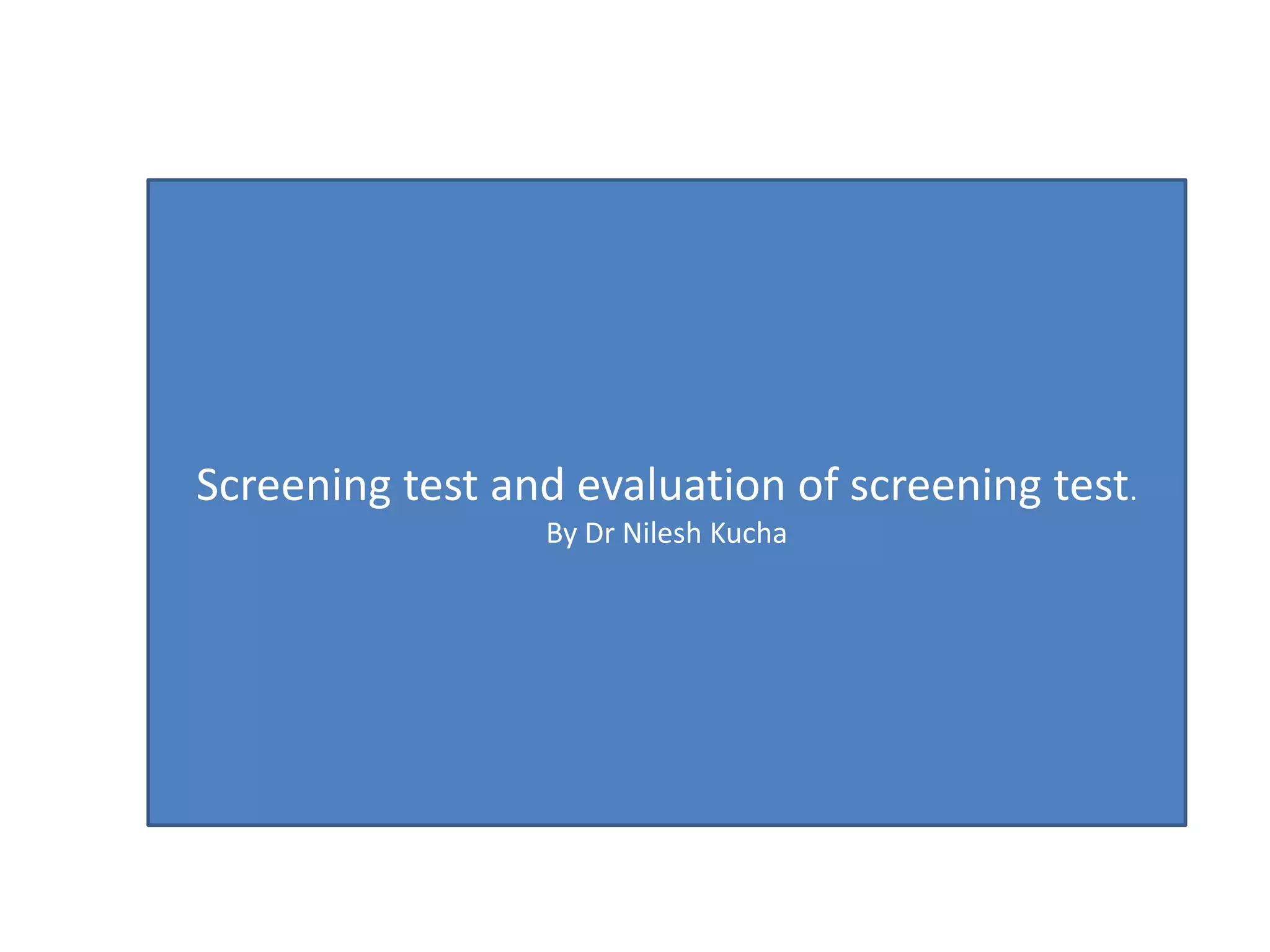 Chapter 2.2 screening test | PPTX