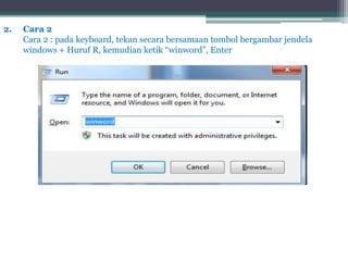 Chapter 2-1 Menjalankan MS Word | PPTX