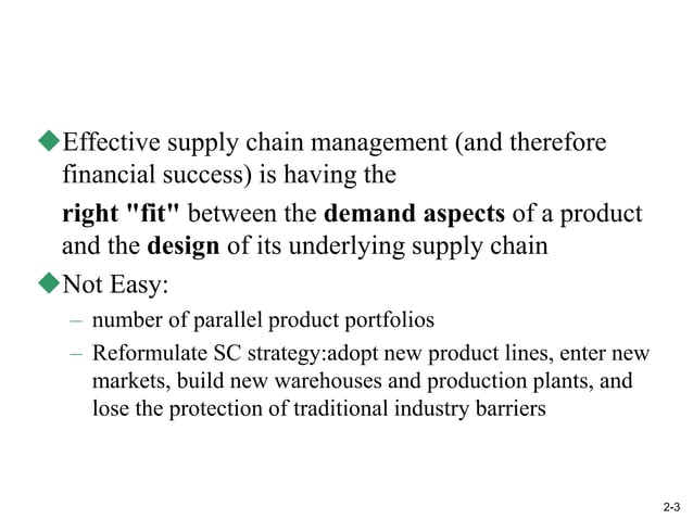 Chapter 2 Supply Chain Performance: Achieving Strategic Fit and Scope ...
