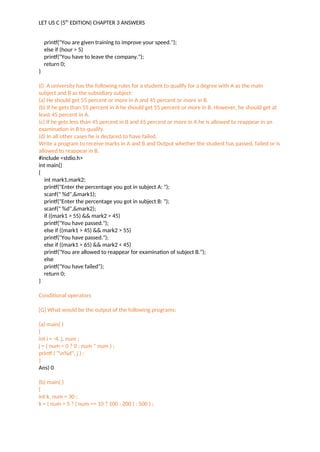 LET US C (5th EDITION) CHAPTER 2 ANSWERS | PDF | Programming Languages ...
