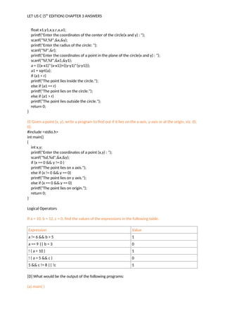 LET US C (5th EDITION) CHAPTER 2 ANSWERS | PDF | Programming Languages ...
