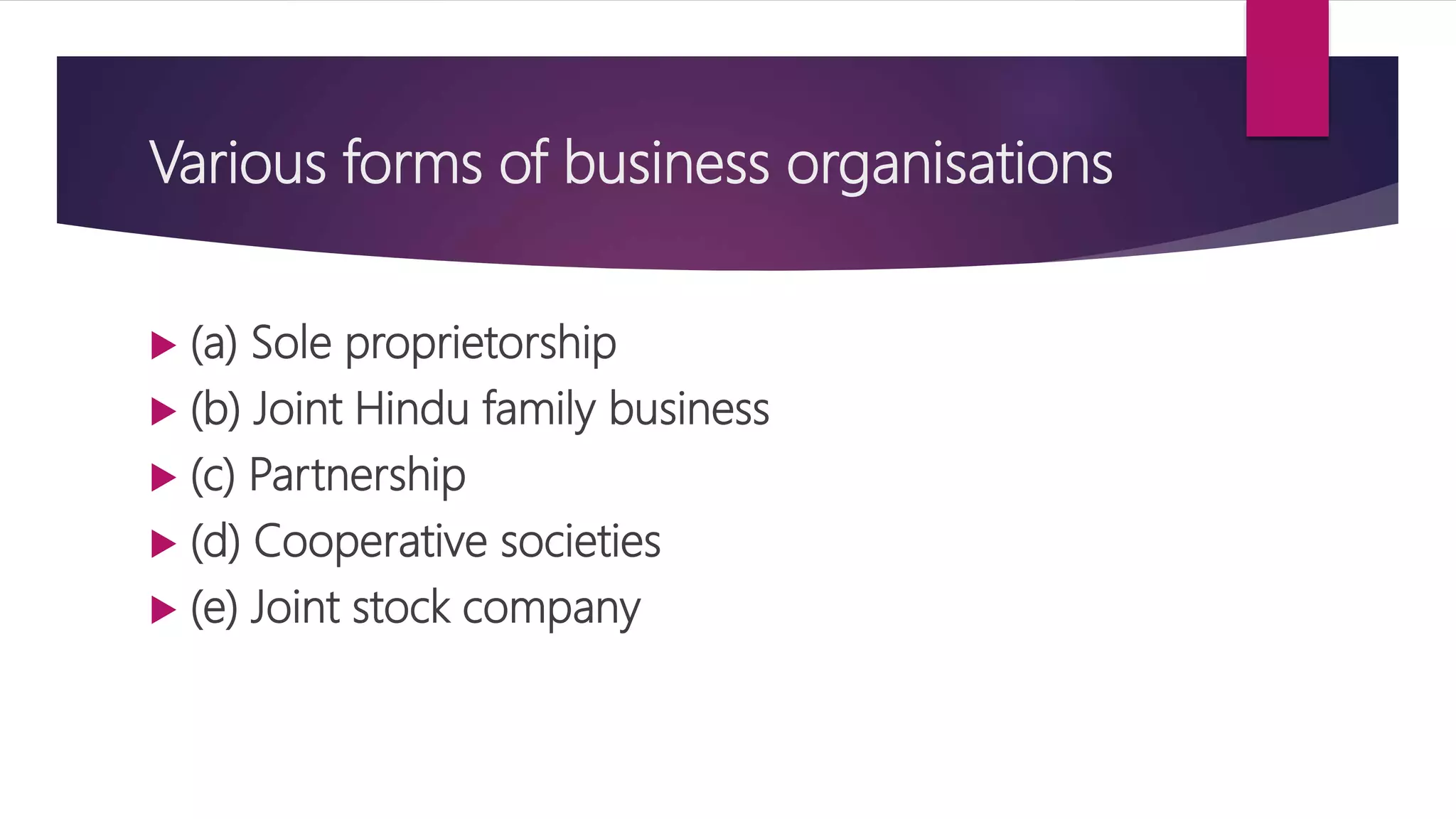 Forms of Business Organization | PPTX