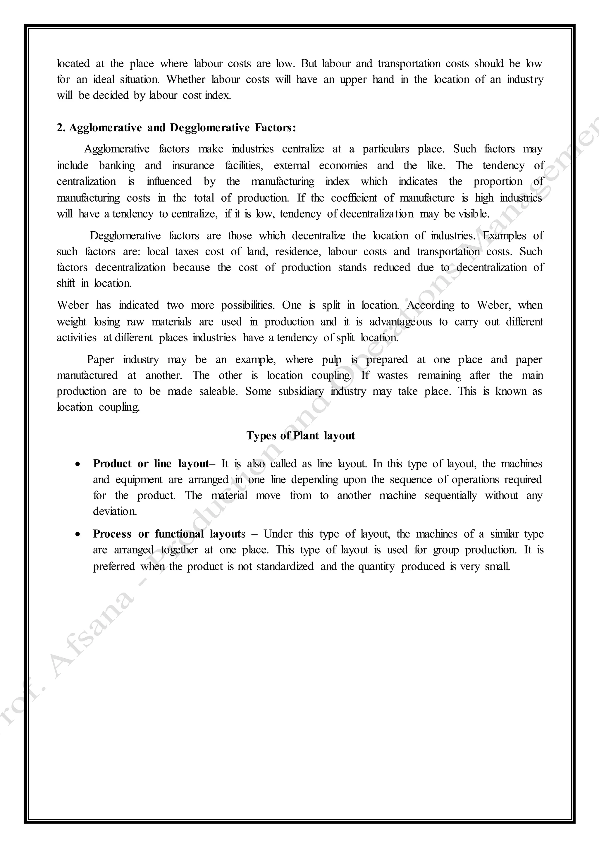 Plant Location and Layout | DOCX