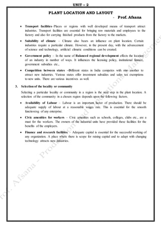 Plant Location and Layout | DOCX