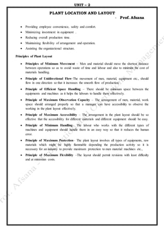 Plant Location and Layout | DOCX