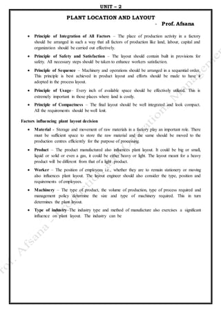 Plant Location and Layout | DOCX