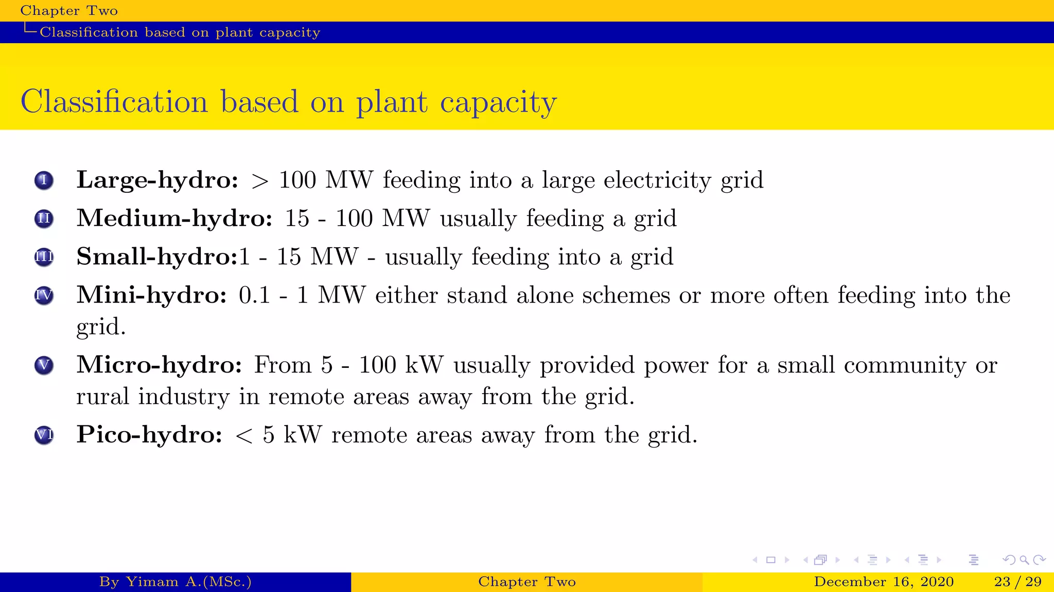 Classification of Hydroelectric power plants | PDF