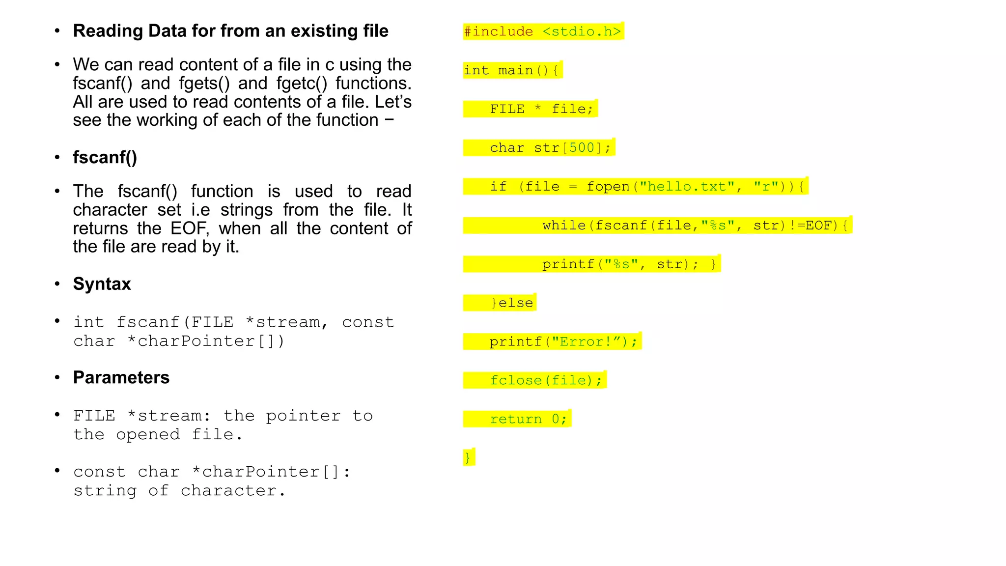 File Handling In C Ppt