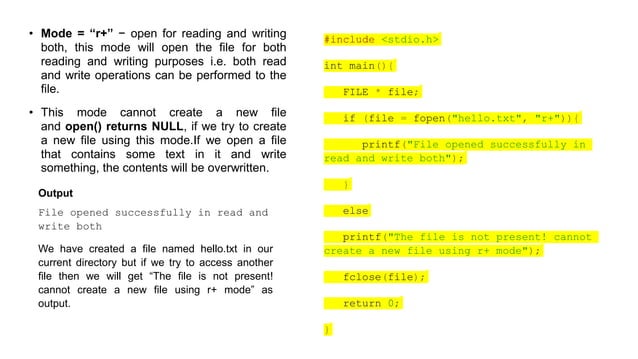 File Handling in C | PPTX