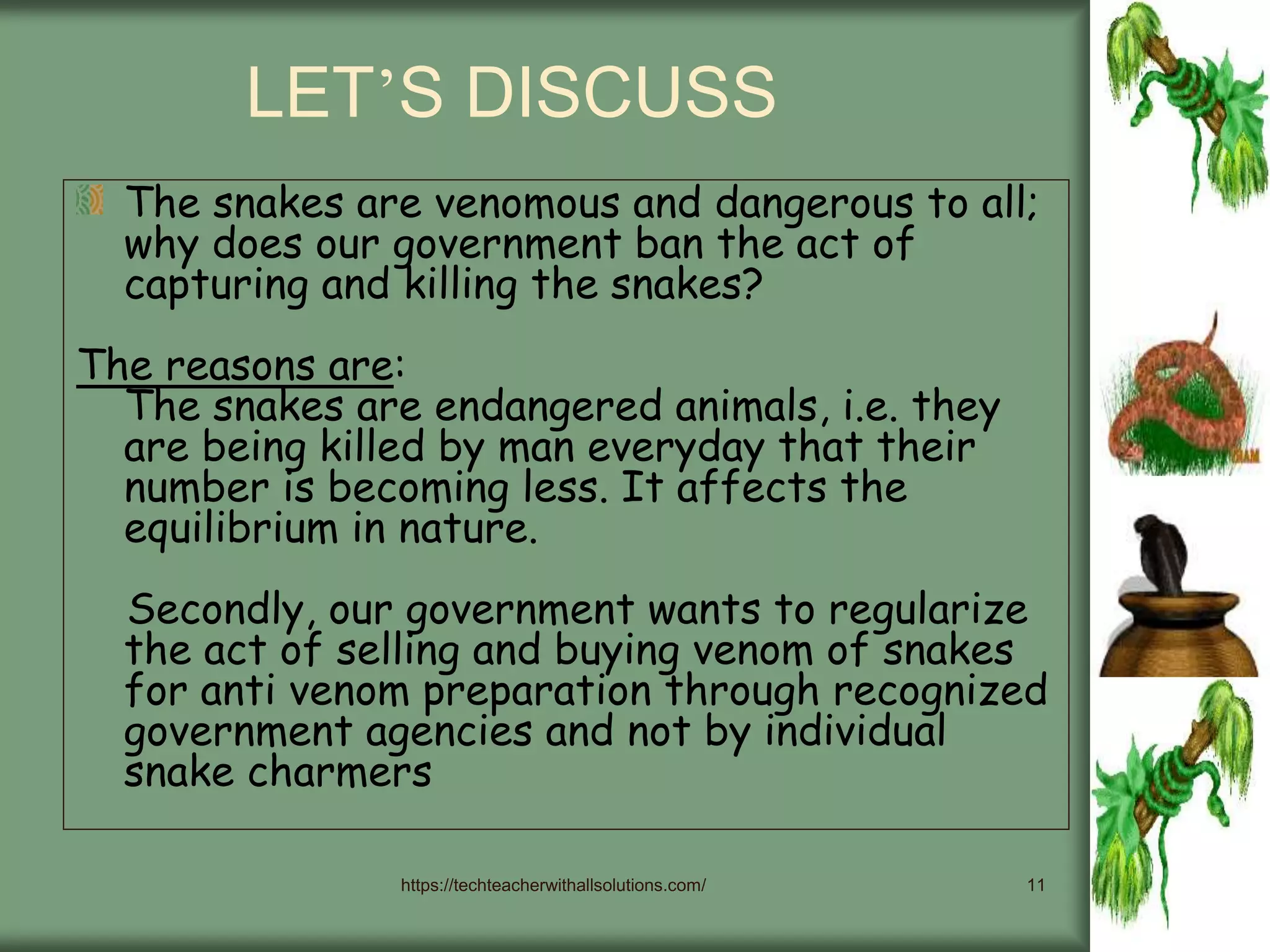 EVS Class 5 Chapter 2 A snake charmer’s story | PPT